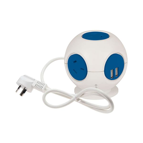 Jackson 4 Outlet Power Block with 2x USB Outlets (Blue) NZ Prices - PriceMe