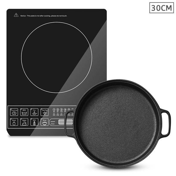 SOGA Electric Smart Induction Cooktop and 30cm Cast Iron Frying Pan ...