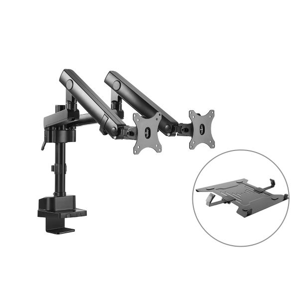 Kogan Full Motion Spring-Assisted Height Adjustable Dual Monitor Mount ...
