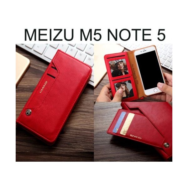 Meizu M5 NOTE CASE slim leather wallet case 6 cards 2 ID magnet NZ ...